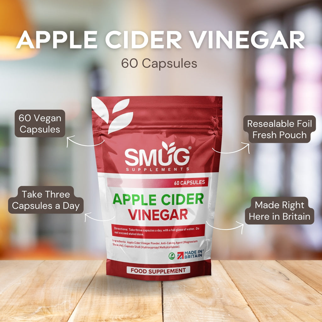 Apple Cider Vinegar by SMUG Supplements - 60 Capsules - Made in Britain